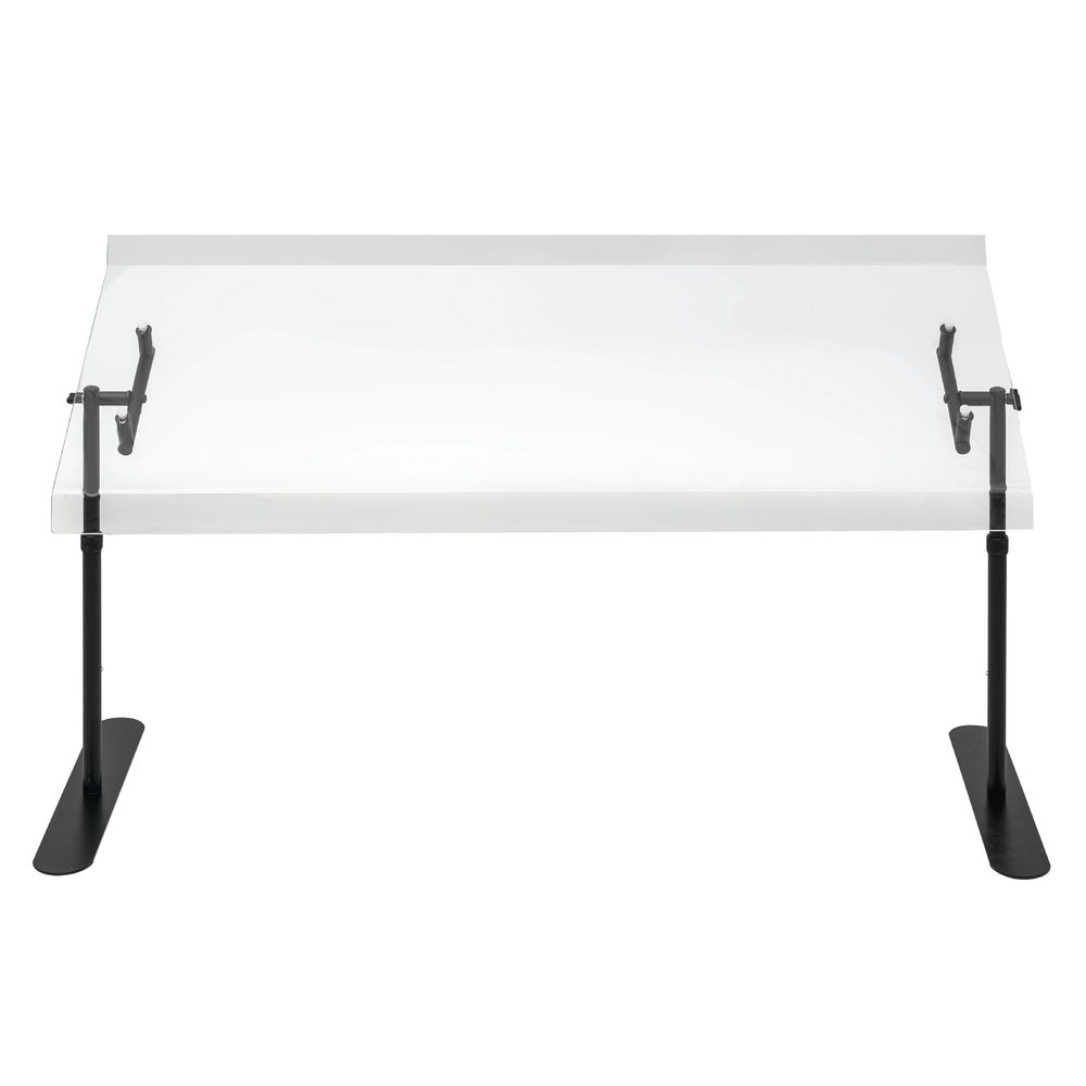 Cal-Mil Black Metal Lightweight Adjustable Sneezeguard - 48"L x 14-20"H
