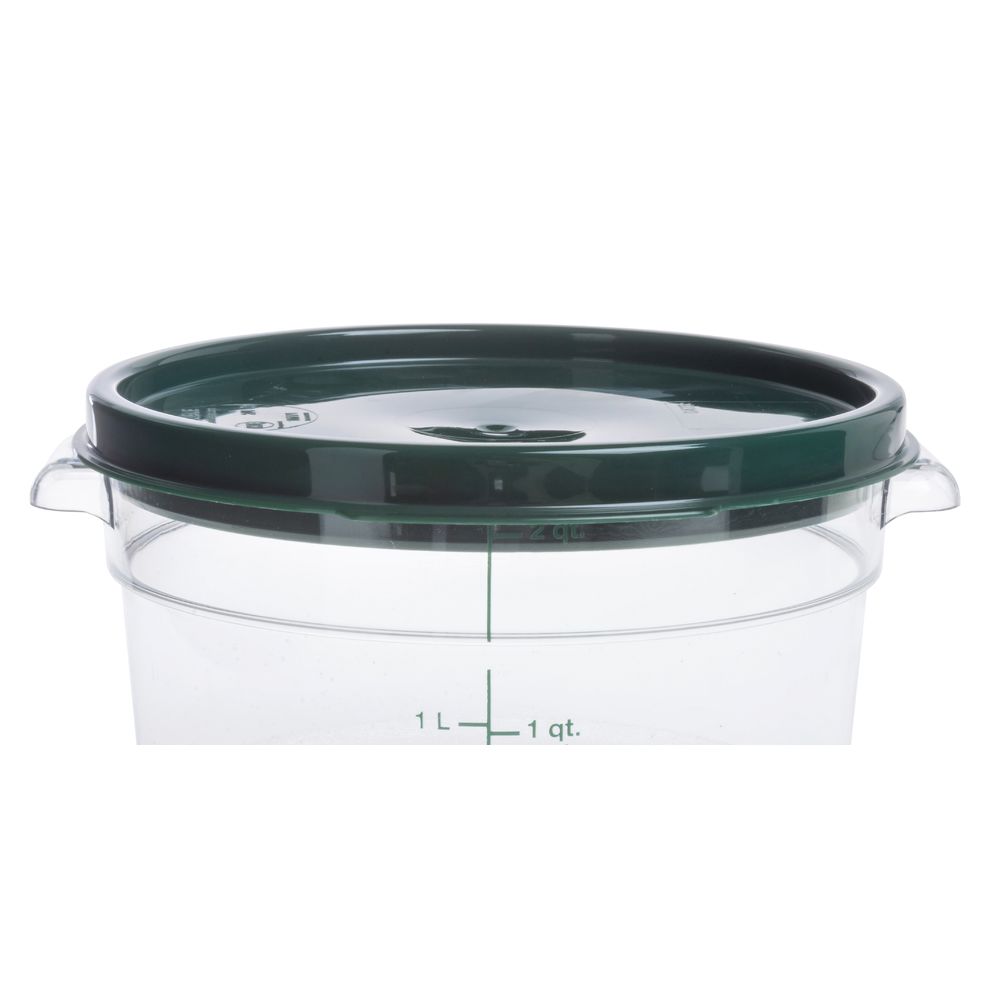 Carlisle StorPlus 2 & 4 qt Green Plastic Lid - 7 5/8"Dia