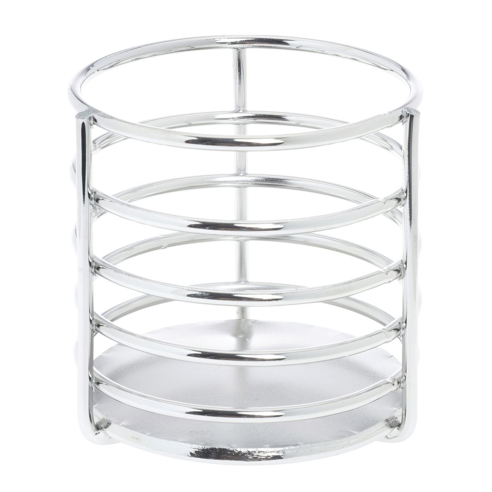 HOLDER, FLATWARE, ROUND, CHROME PLATED