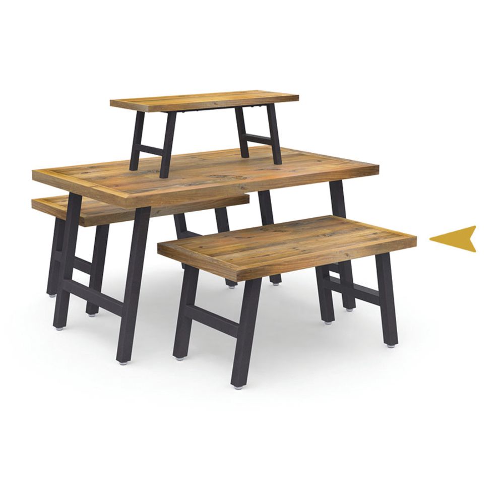 Small Nesting Table, Barnwood - 42"W x 24"D x 22"H