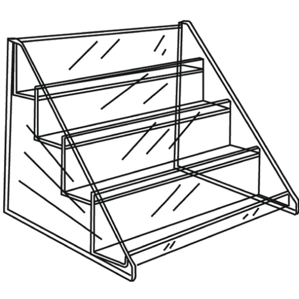 4-Tier Acrylic Step Display, 15 1/2"W