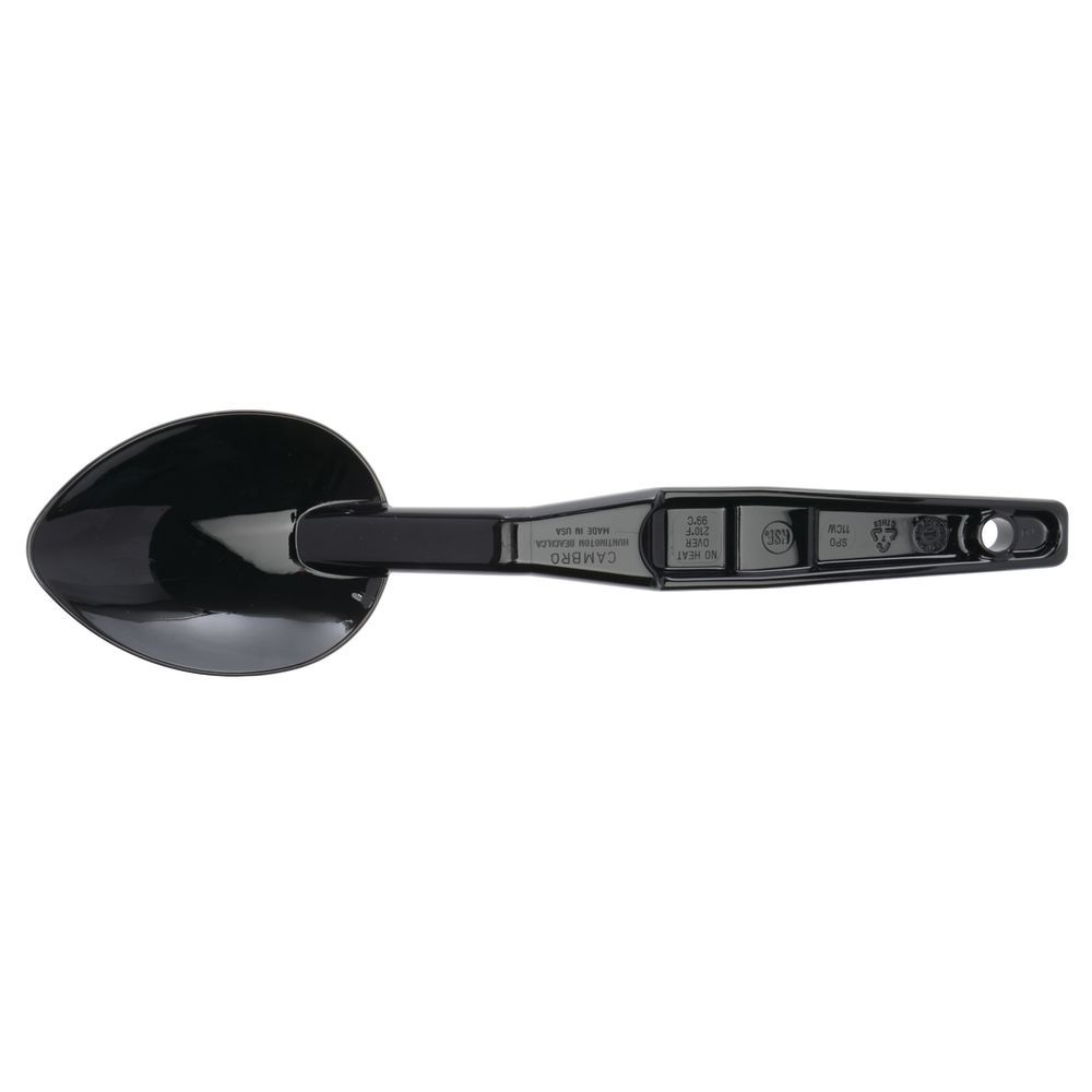 Cambro Solid Black Plastic Serving Spoon - 11"L