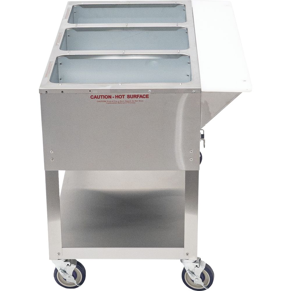 Kratos Mobile Three Pan Open Well Electric Steam Table with Undershelf ...