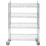 Chrome Plated Steel Mobile Slant Shelving - 48"L x 18"W x 69"H