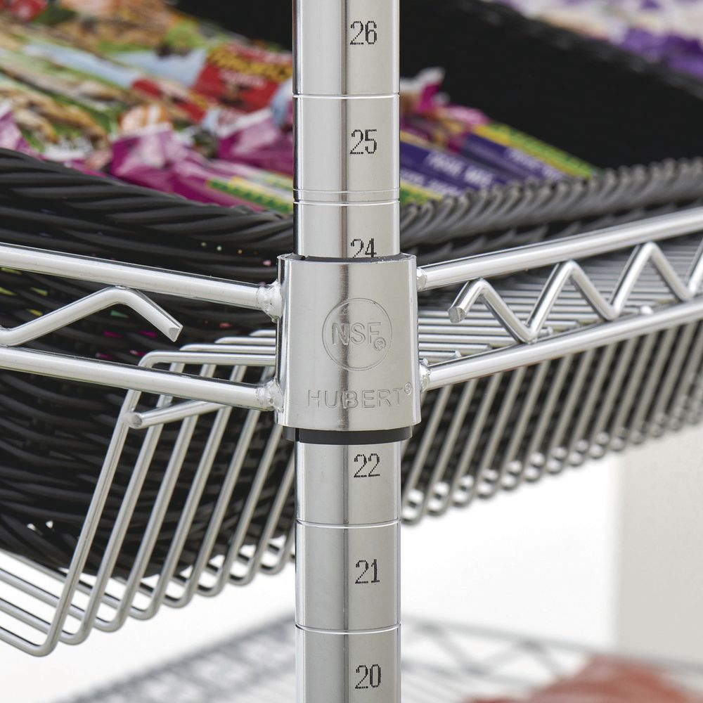 Tarrison Chrome Plated Steel Mobile Slant Shelving - 48"L x 18"W x 69"H