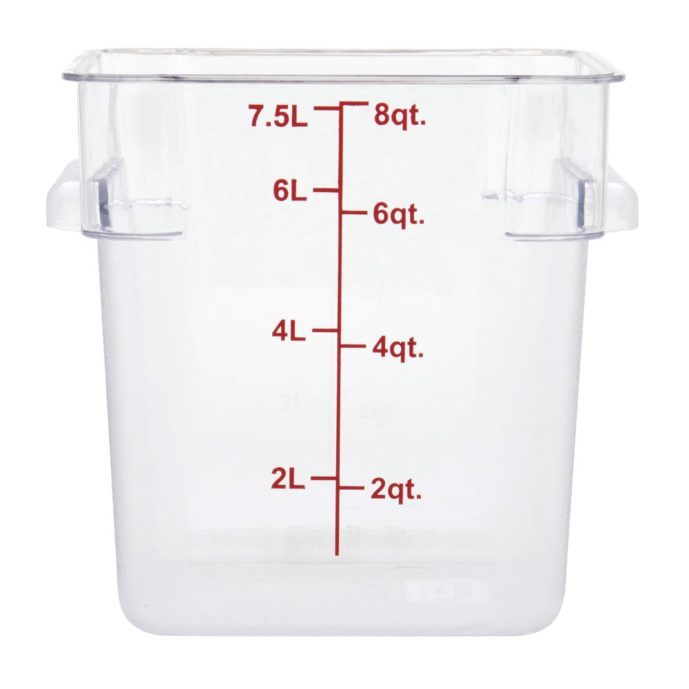HUBERT® Clear Square Food Storage Container - 8 3/4"L x 8 3/4"W x 9"H