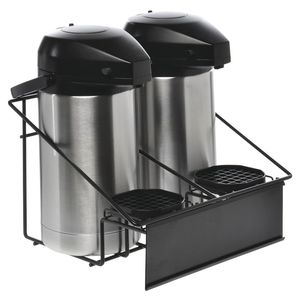 HUBERT® Double Black Wire Airpot Rack With Drip Trays