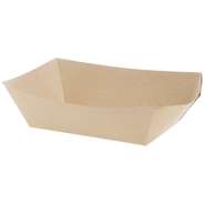 Eco Tray 3 lb Natural SBS Paperboard Food Tray - 8"L x 6"W x 2"H