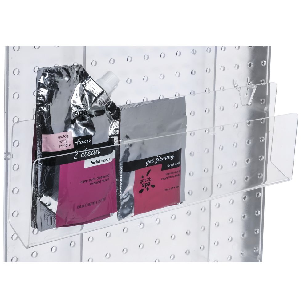 Acrylic Pegboard Card Shelf 16"W