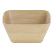 HUBERT® Soft Square Light Brown Wood Bowl - 7"L x 6 1/2"W x 3 1/10"H