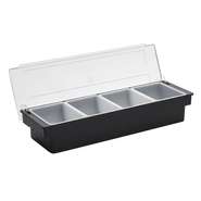 HUBERT® 4-Compartment Plastic Condiment Holder, Black - 19-1/2"L x 6"D ...