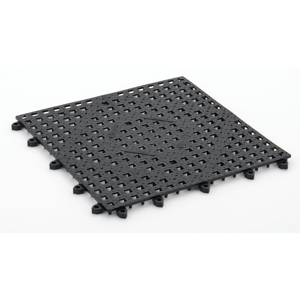 HUBERT® Black PVC Bar Mat - 12"L x 12"W