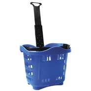 Versacart Blue Plastic Rolling Hand Basket Set - 21"L x 15"W x 16 3/4"D