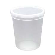 32 oz Clear Plastic Deli Cups - 4 5/8"Dia x 5 7/8"D