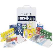 HUBERT® Large Class A First Aid Kit with White Metal Case - 4 5/8"W x ...