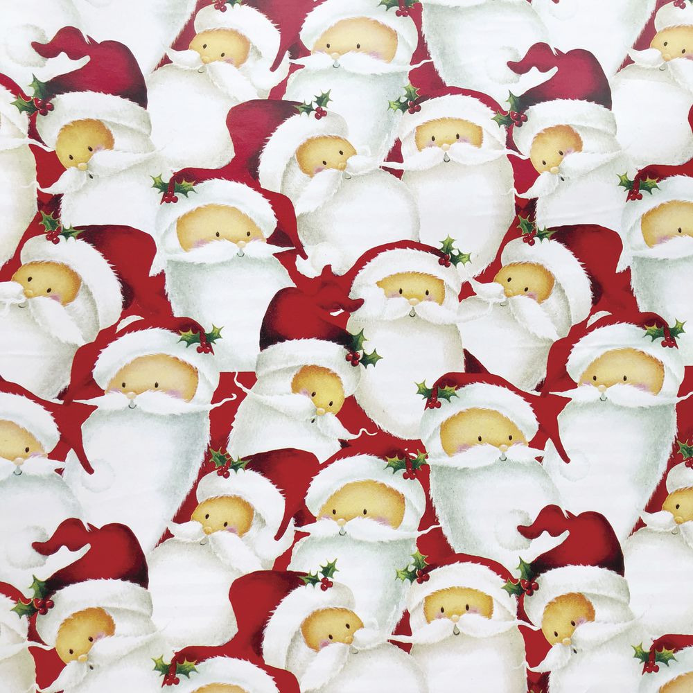 24"W Santa Christmas Gift Wrap, Full Roll