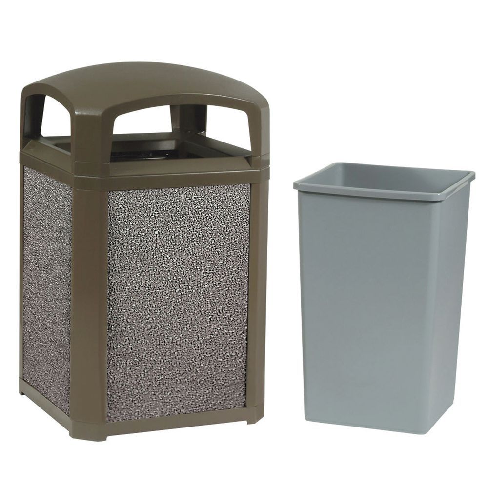 Rubbermaid Landmark Series® 35 gal Sable Frame With Brownstone ...