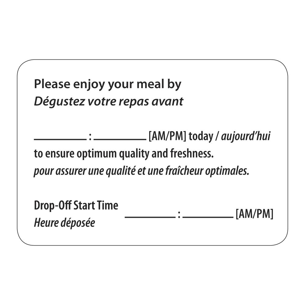 LABEL, ARAMARK, 2X1.375" PLEASE ENJOY