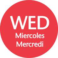 Red Day of The Week Dots Tri-Lingual Wednesday - 3/4"Dia