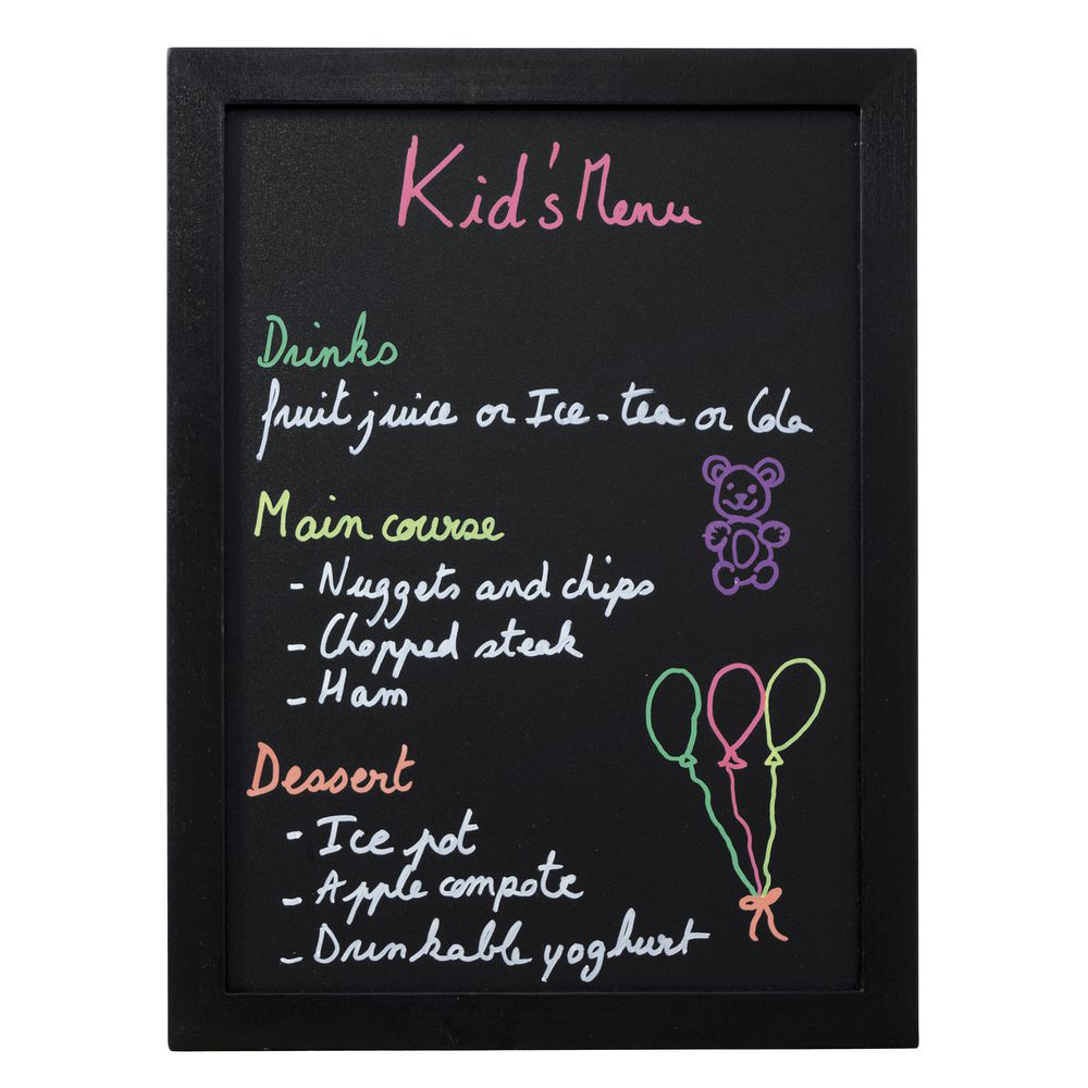Wall Chalkboard with Black Frame, 12" x 15 3/4"