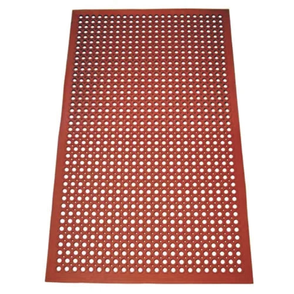 Winco Red Grease-Resistant Anti-Fatigue Mat - 3'L x 5'W