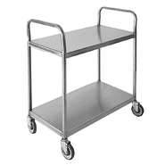 HUBERT® Stainless Steel 2-Shelf Utility Cart With Double Loop Handle ...