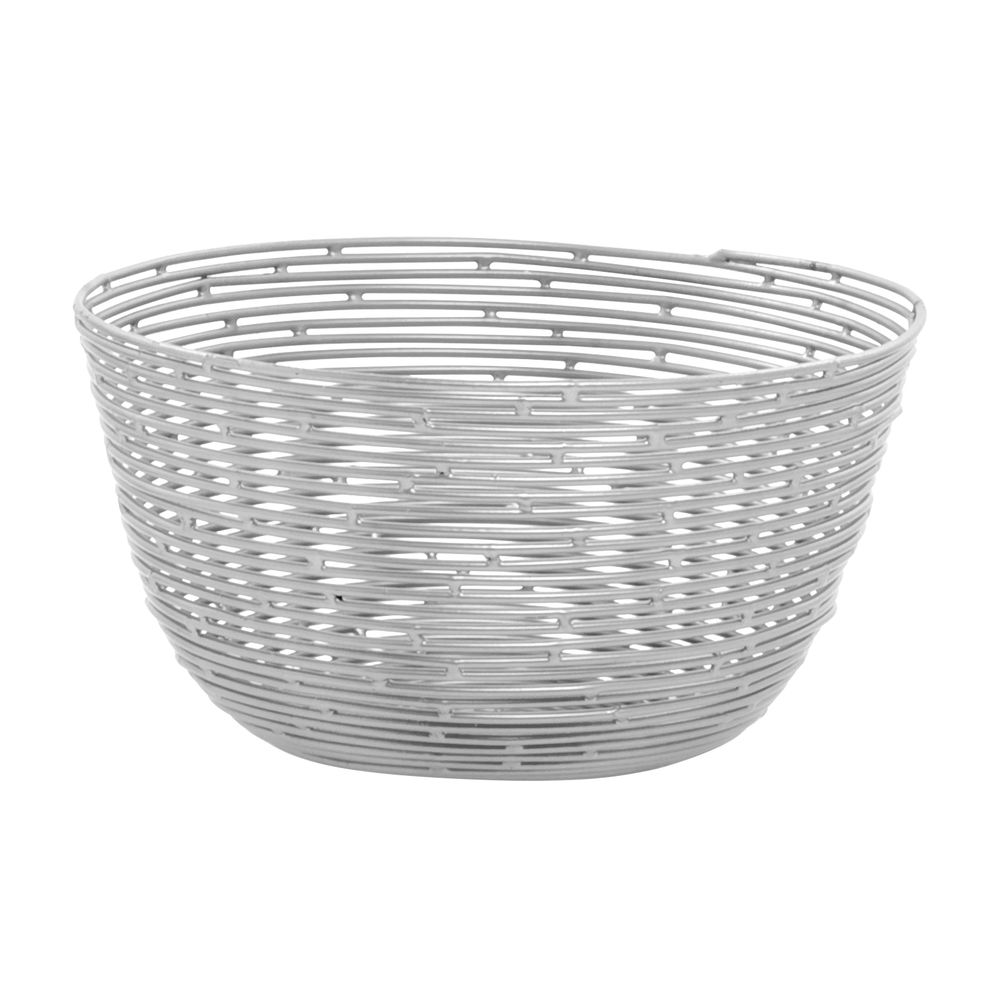 Expressly HUBERT® Round Silver Wire Basket - 7 7/8"Dia x 3 3/4"H