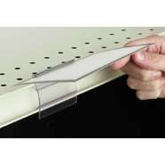 Clear Plastic SuperGrip® Hinged Shelf Sign Holder - 2 1/2"L x 1 3/4"H
