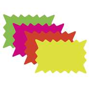 Ready Flow Rectangular Assorted Fluorescent Starburst Sign Cards - 3"L ...