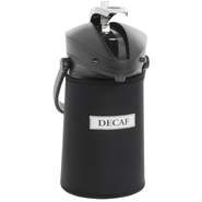 JavaSuits® Black Neoprene Airpot Cover With White Decaf Imprint - 9"H