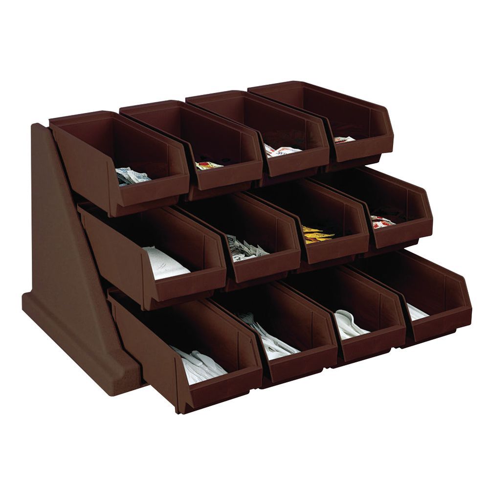 Cambro 9 Bin Speckled Grey Polyethylene Condiment Organizer - 20 1/8"L ...