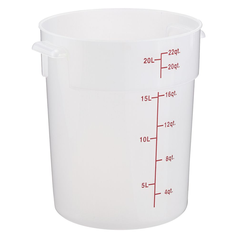 Kratos 29A-061 22 Qt Round Translucent Food Storage Container