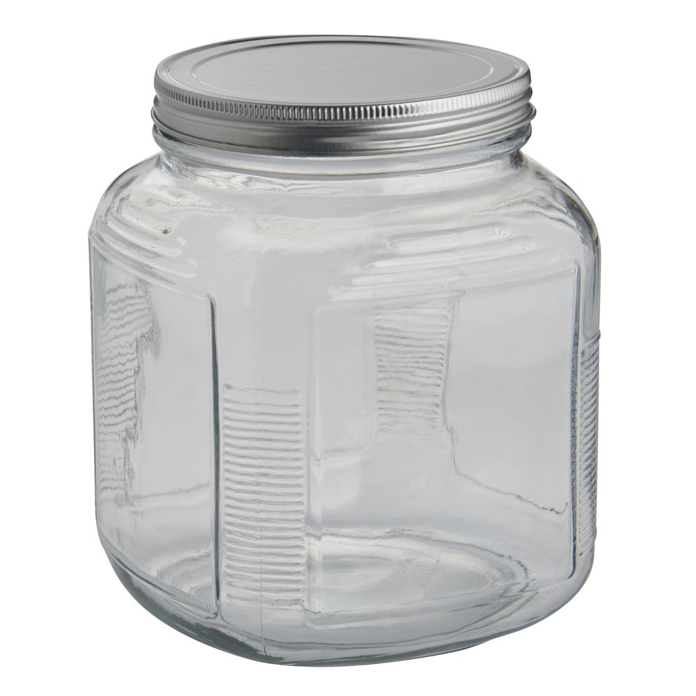 Anchor Hocking Cracker Glass Jar, 2 Qt - 5 1/2"L x 5 1/2"W x 6 3/4"H