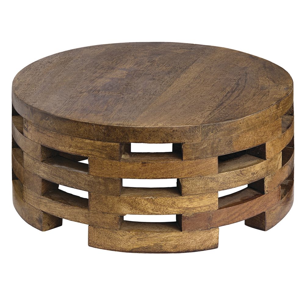 HUBERT® Rift Mango Wood Riser - 12"L x 12"W x 5"H