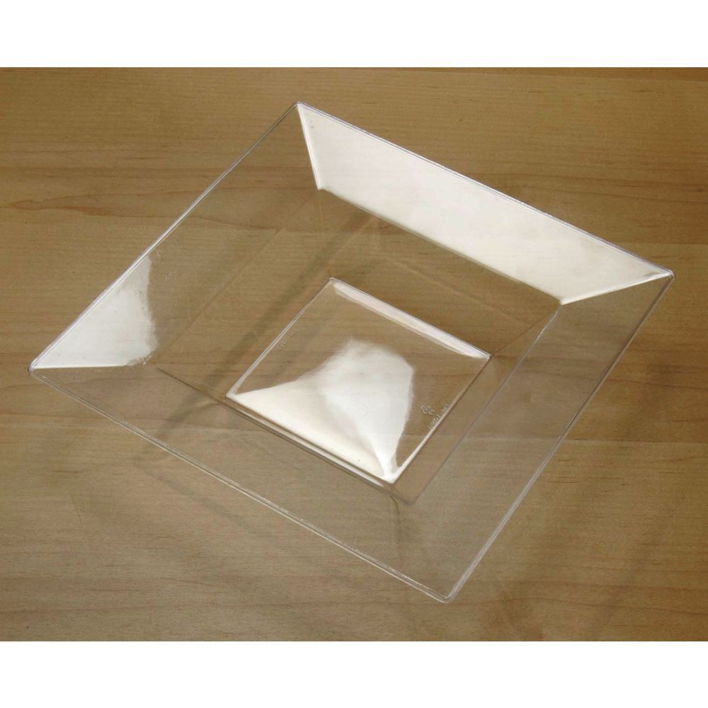 Disposable 16 oz Clear Square Glass - 3 1/4"Sq x 5 1/2"H