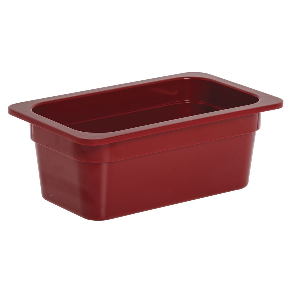 Expressly HUBERT® 1/4 Size Black Melamine Cold Food Pan - 6 3/8"L x 10 ...