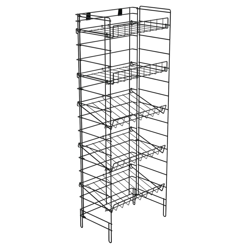 5-Tier Folding Floor Display Rack with Adjustable Shelves