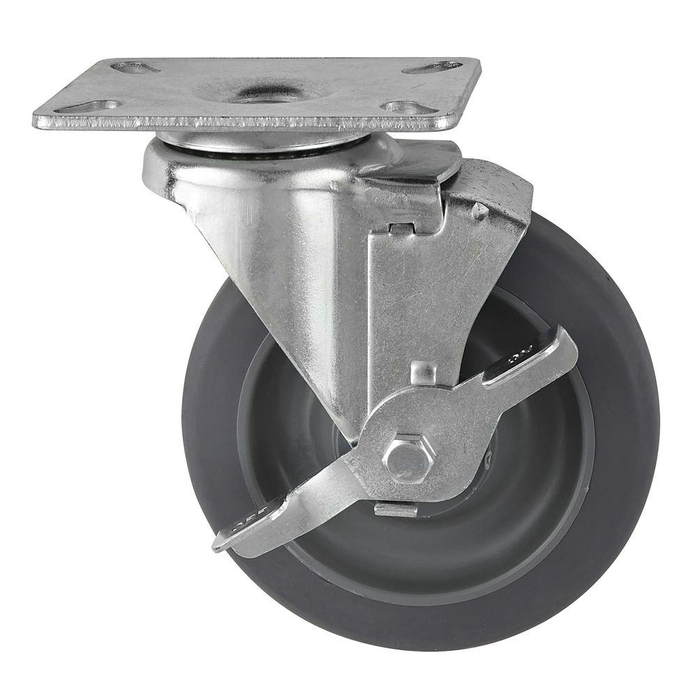 Kratos 5" Swivel Plate Caster with Brake for Holding Cabinets