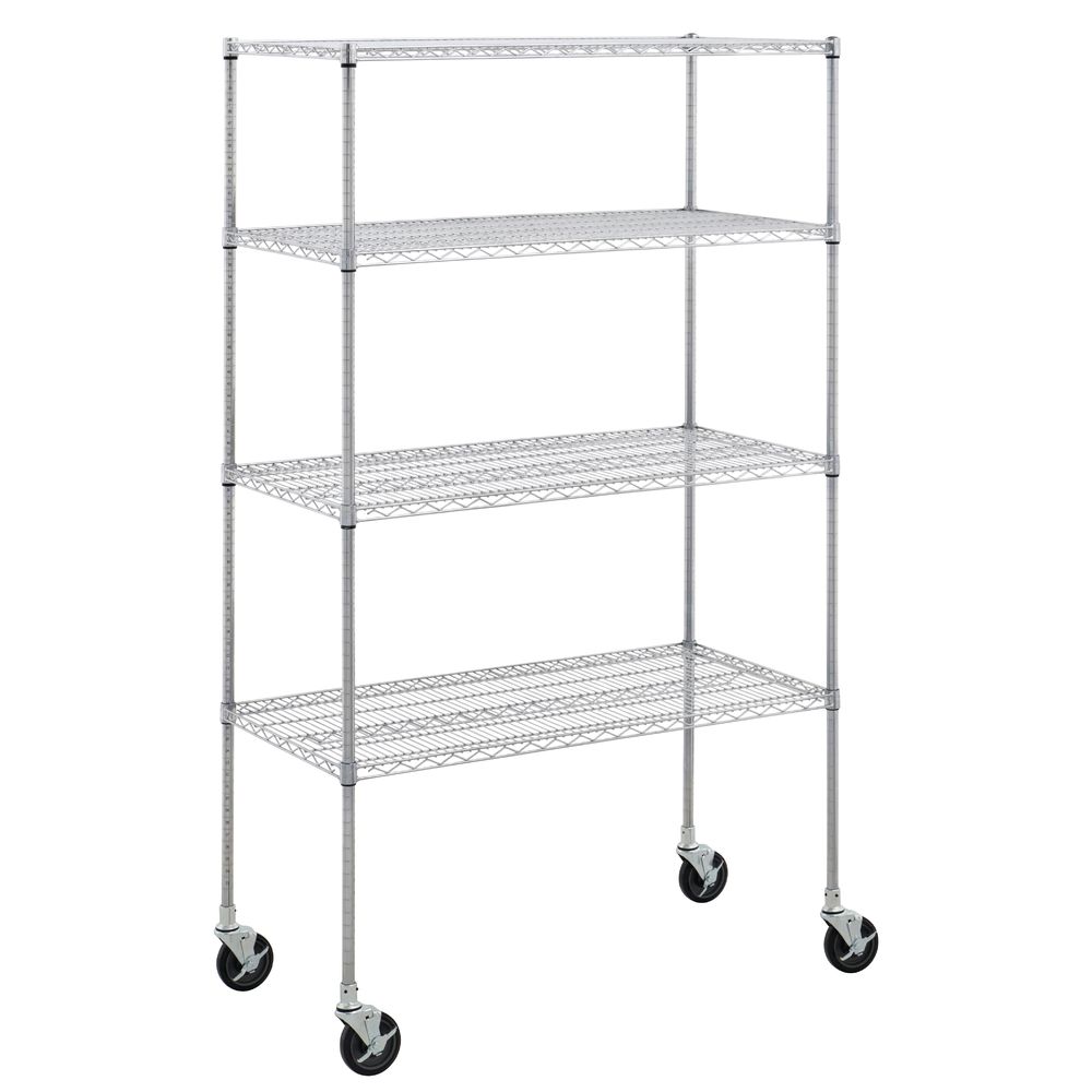 CenPro 30V-159 HD Chrome Mobile 4-Shelf Kit - 72"L x 24"D x 74"H