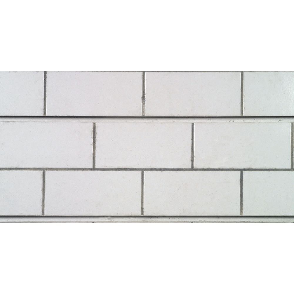 White Subway Tile Slatwall Panels, 8' x 2'