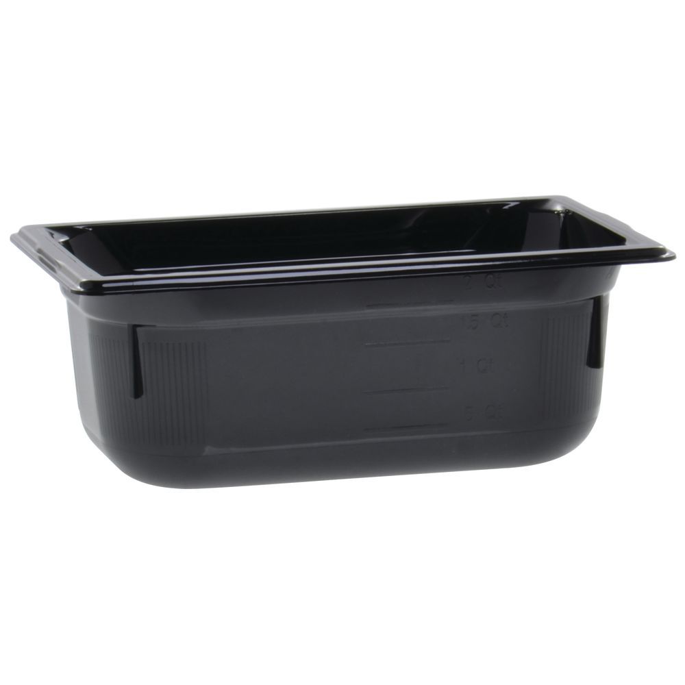 Vollrath Super Pan® 1/4 Size Black Plastic High-Temperature Food Pan - 4"D