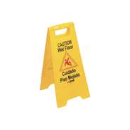Winco Yellow Plastic Wet Floor Sign - 12"W x 25"H