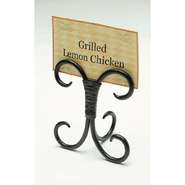 Expressly HUBERT® Black Wrought Iron Sign Holder - 3 1/4"L x 2"W x 3 3/4"H