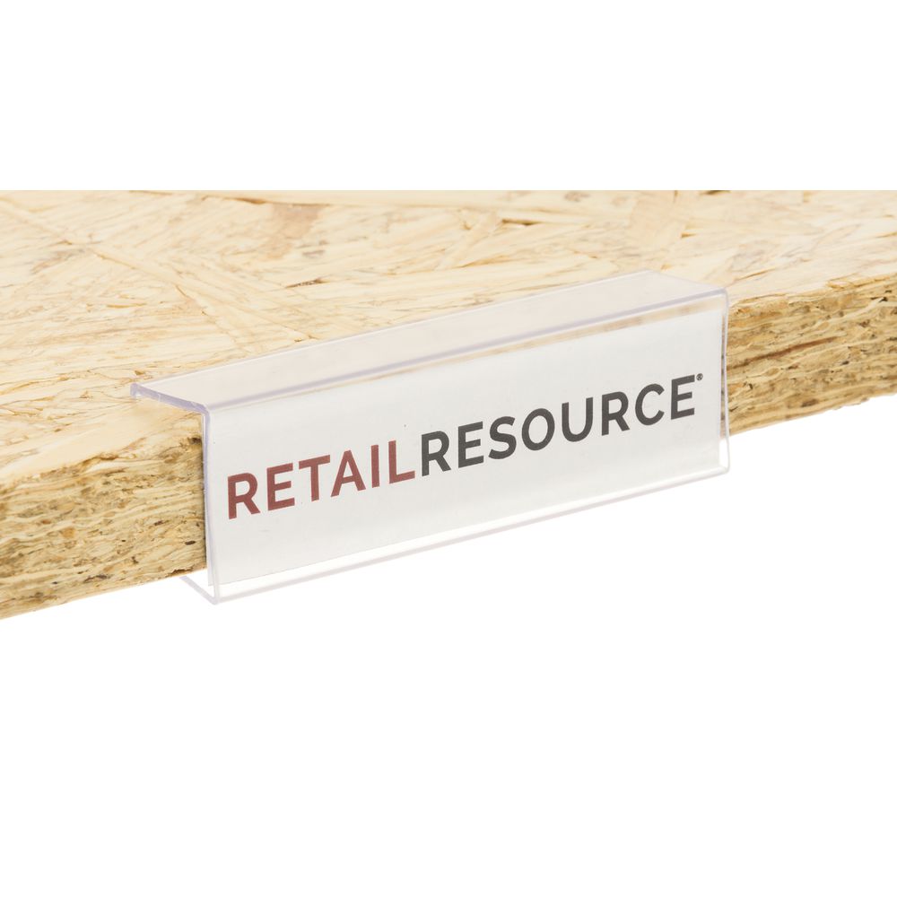 Clear Wood Shelf Label Holder, 3 1/8" x 7/8" (W x H)