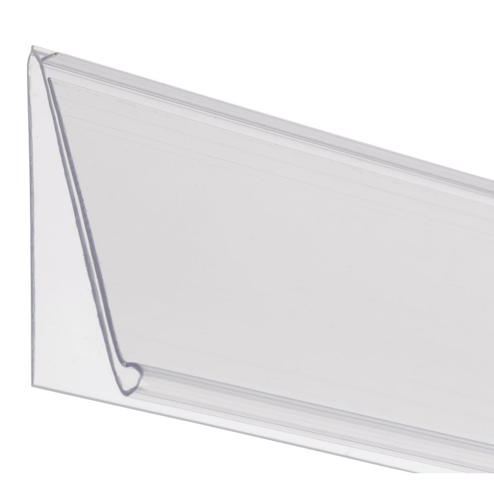 ClearVision™ Clear Plastic Extra-Duty Clip-In Ticket Molding - 48L x 1 1/4H