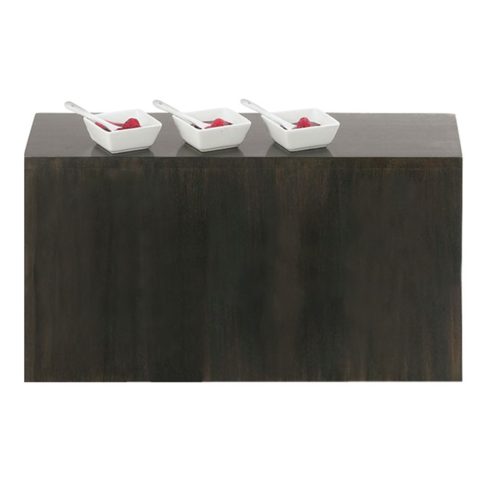 Cal-Mil Midnight Collection Rectangular Black Stained Bamboo Cube Riser - 20"L x 7"W x 3"H