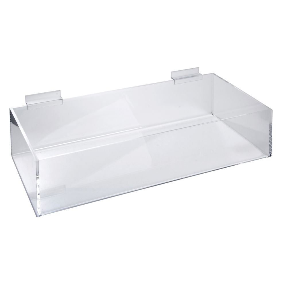 Acrylic Slatwall Tray, 16"W x 8"D x 4"H