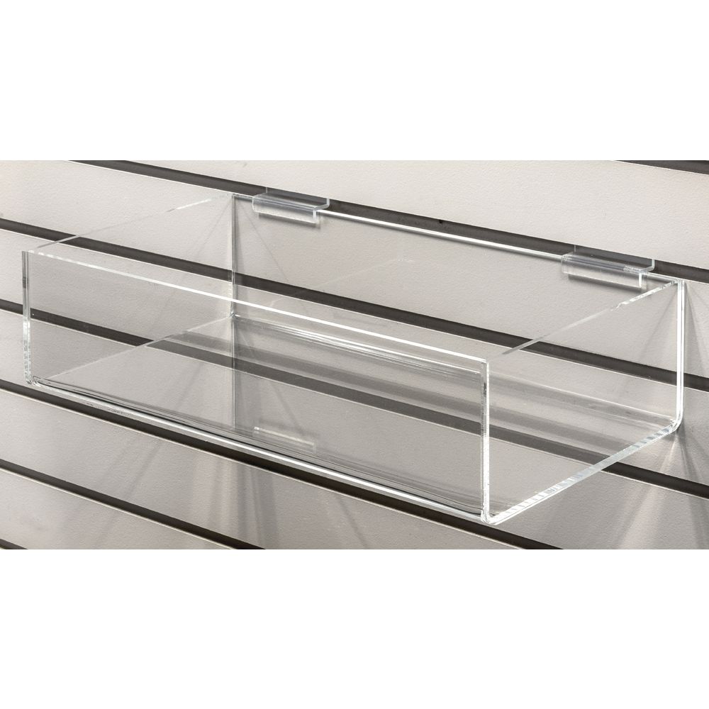 Acrylic Slatwall Tray, 16"W x 8"D x 4"H