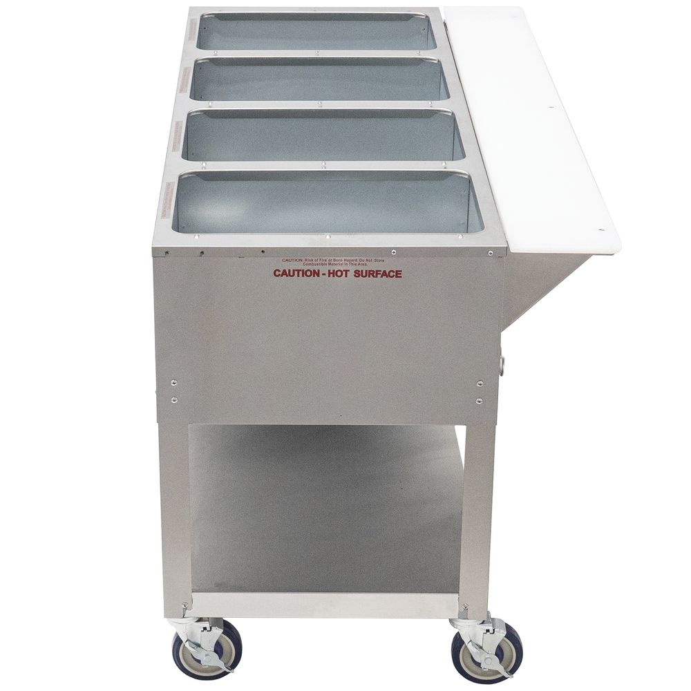 Kratos Mobile Four Pan Open Well Electric Steam Table with Undershelf ...