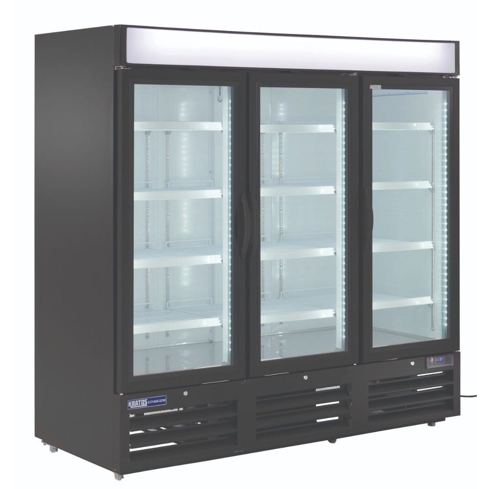 Kratos 69K-811 Commercial Swing Glass Door Merchandiser, 3 Door - 81"L x 32"W x 79"H